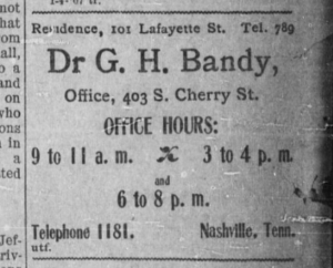 Advertisement: Dr. G.H. BANDY (1907) | TNGenWeb Historical News ...